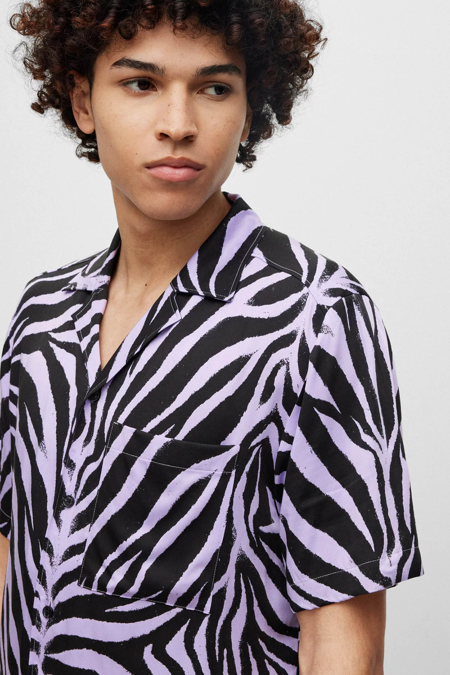 Чоловіча бузкова сорочка з візерунком Hugo 50490675 564 — Ultrashop