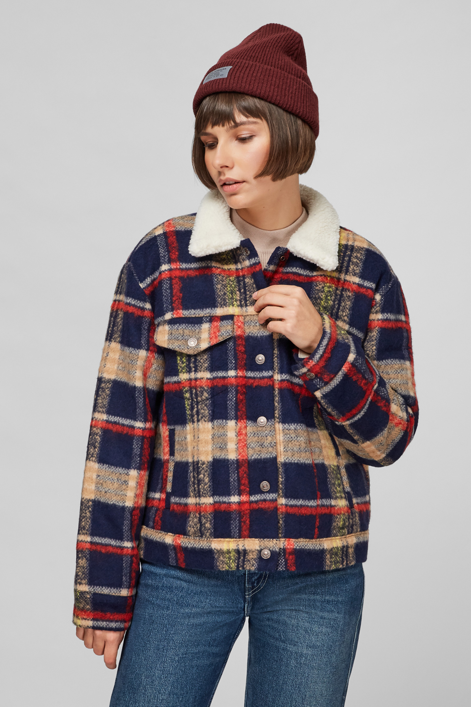 Женская шерстяная куртка в клетку Levi’s® A1227;0000 — Ultrashop