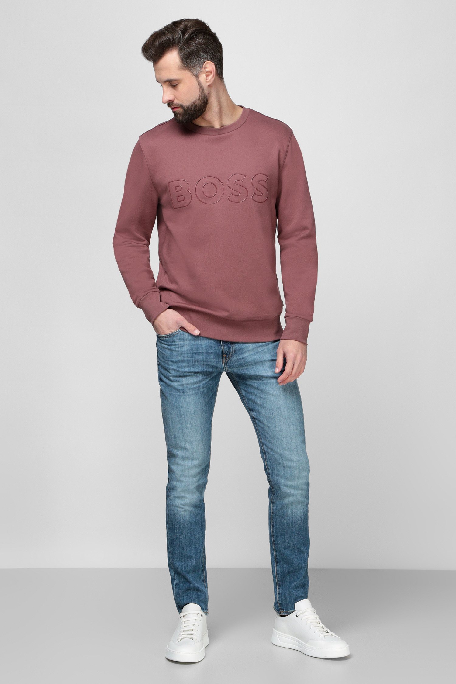 Мужской коричневый свитшот BOSS 50467148;606 — Ultrashop