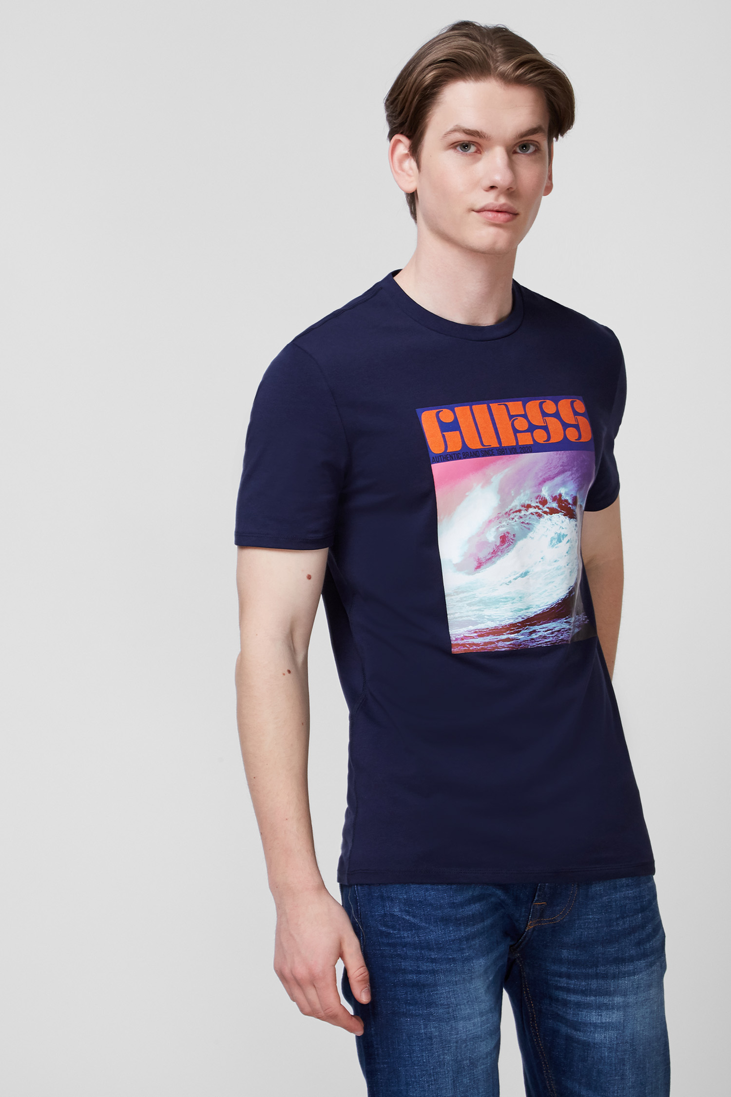 Синяя футболка для парней Guess M1GI94.J1311;G77G — Ultrashop