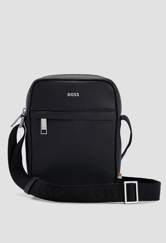Чоловіча чорна шкіряна сумка BOSS 50483566;001 — Ultrashop