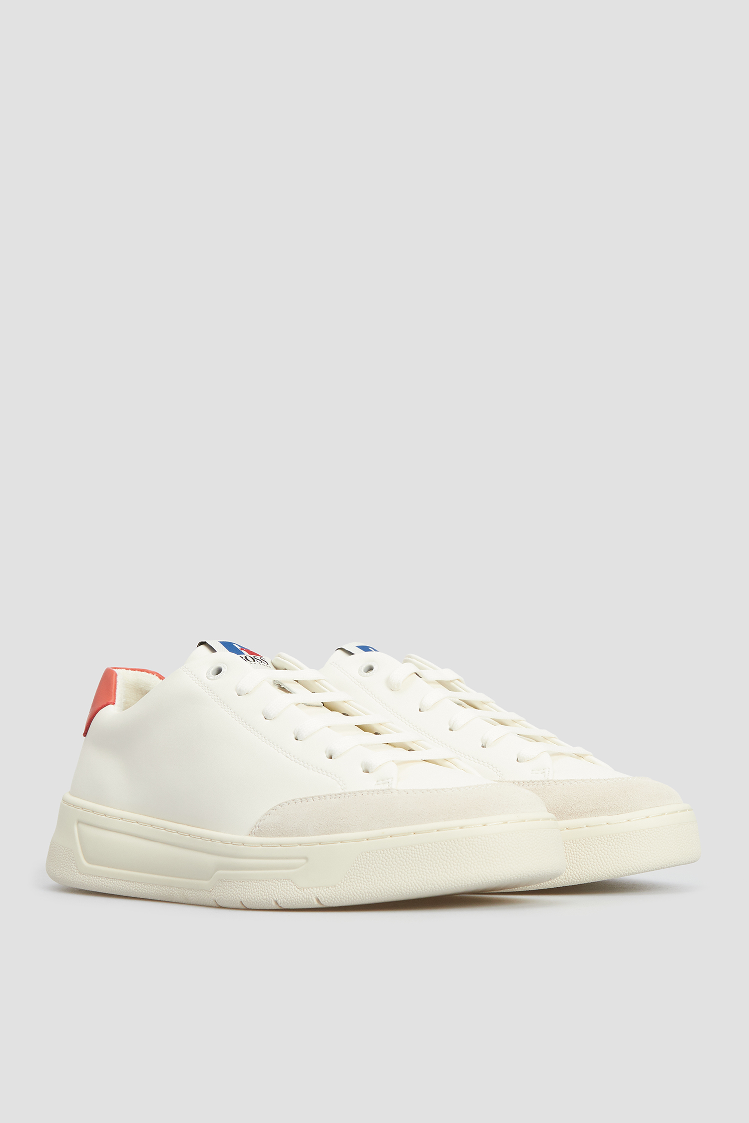 Белые кожаные сникеры для парней BOSS 50464961;118 — Ultrashop