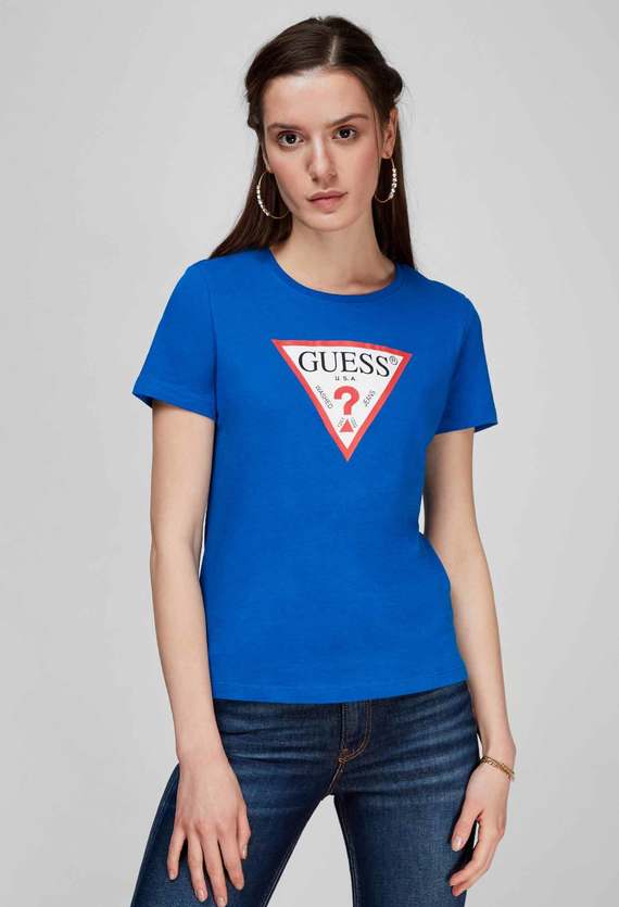 Женская синяя футболка Guess W1YI1B.I3Z11;G7K7 — Ultrashop