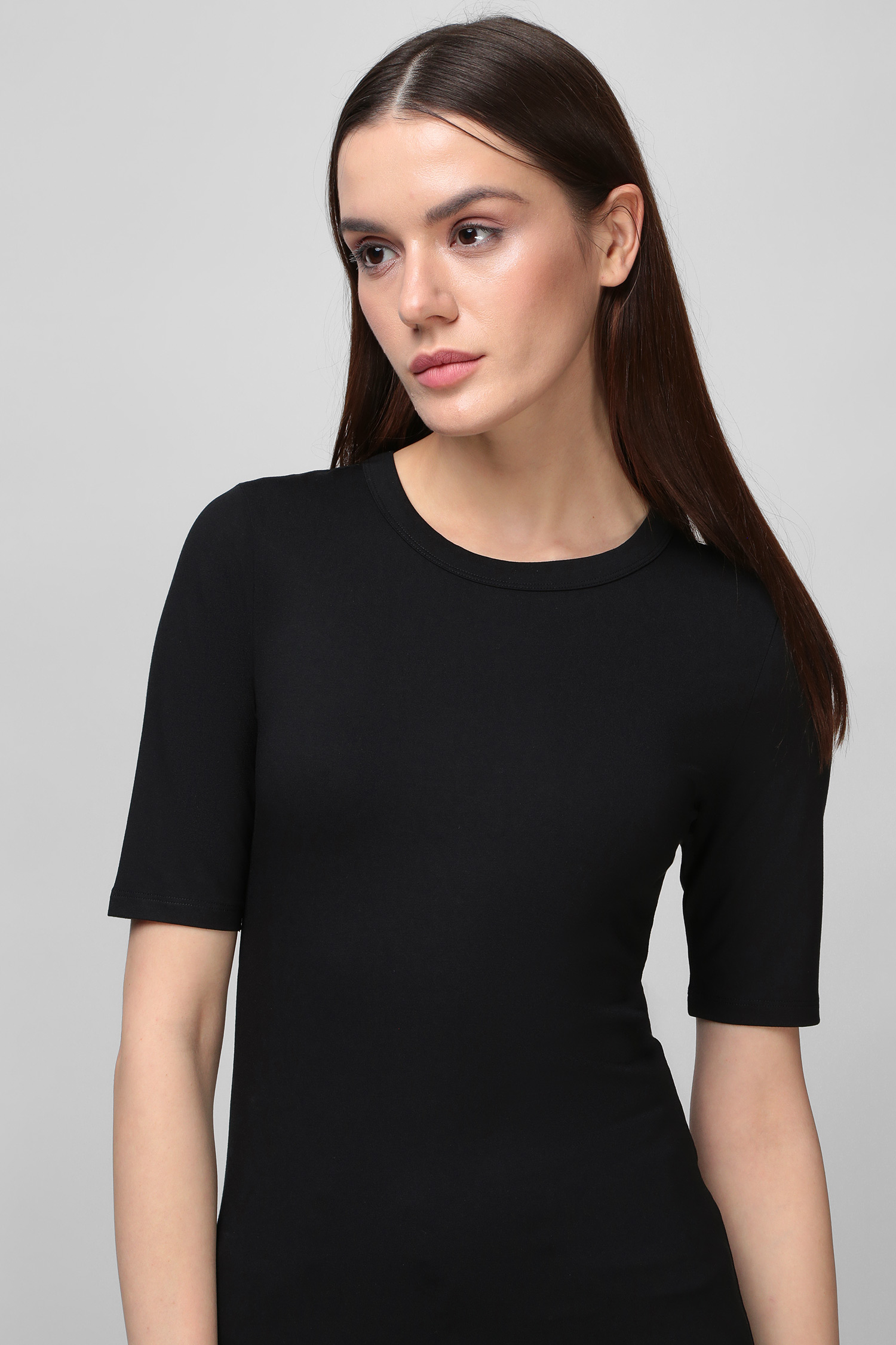 Женская черная футболка BOSS 50461122;001 — Ultrashop