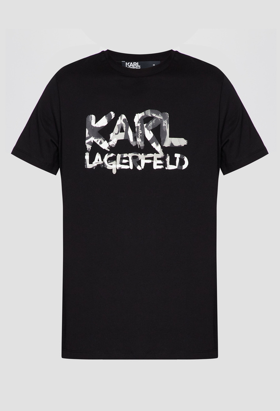 Мужская черная футболка Karl Lagerfeld 531224.755400;991 — Ultrashop