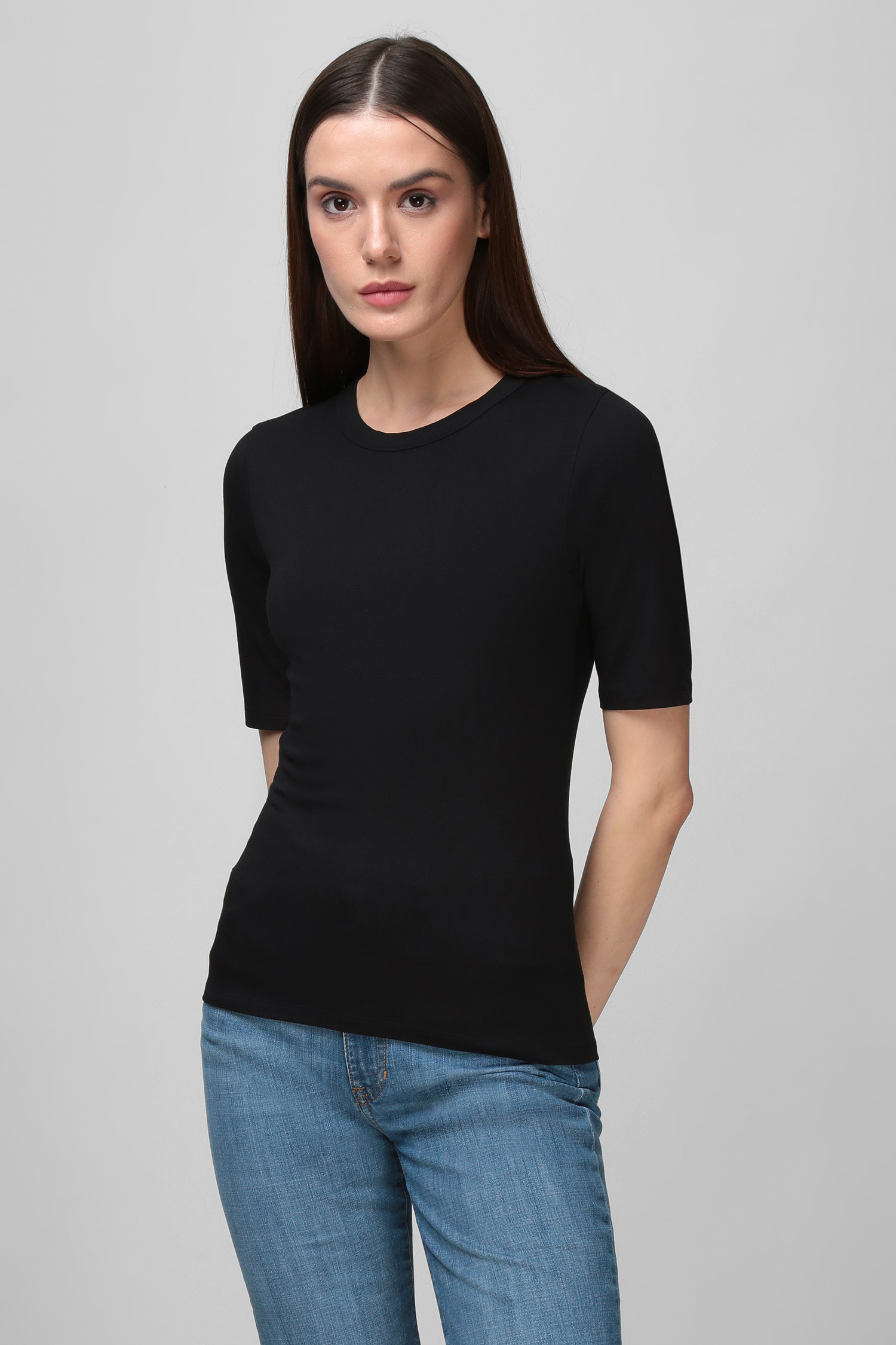 Женская черная футболка BOSS 50461122;001 — Ultrashop