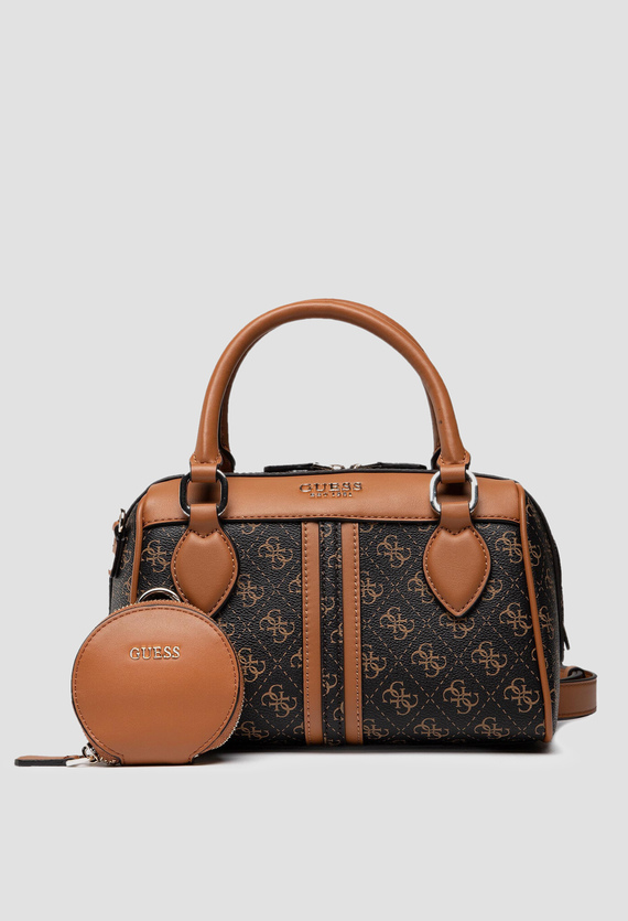 Женская темно-коричневая сумка с узором Guess HWKG78.79050;BWN — Ultrashop