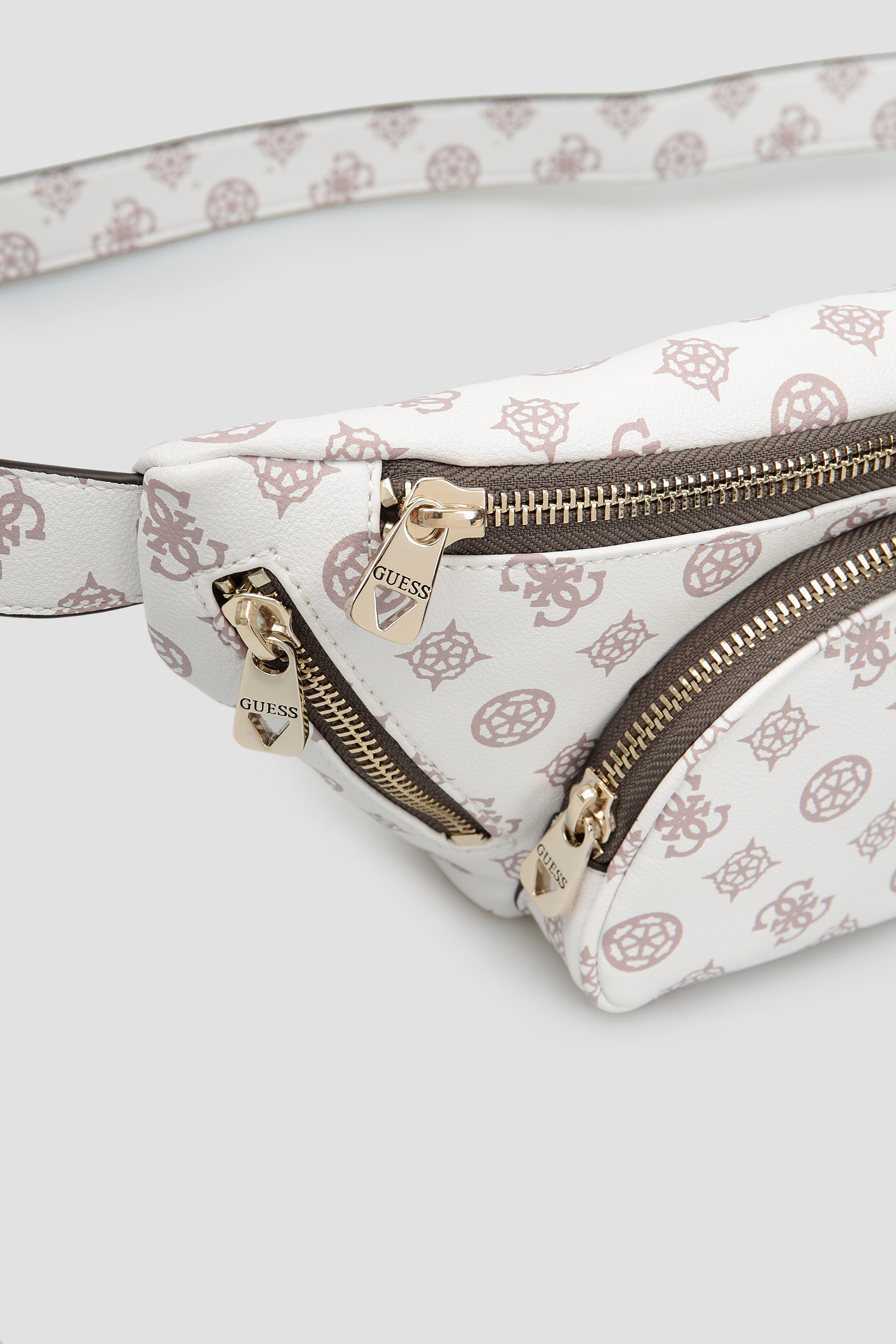 Женская белая поясная сумка с узором Guess HWSP77.51800;WHI — Ultrashop