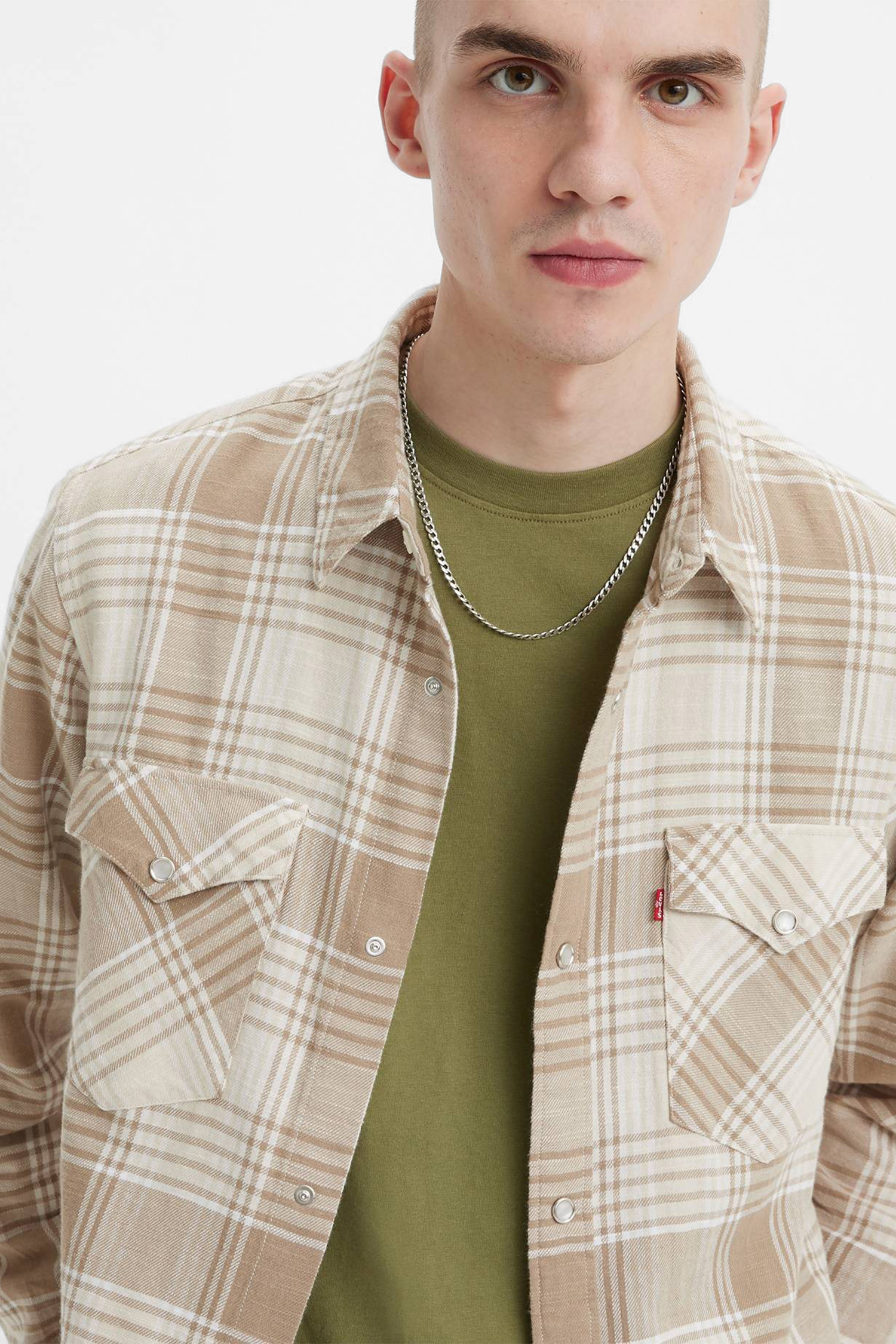 Чоловіча бежева картата сорочка Levi’s® A1919;0028 — Ultrashop