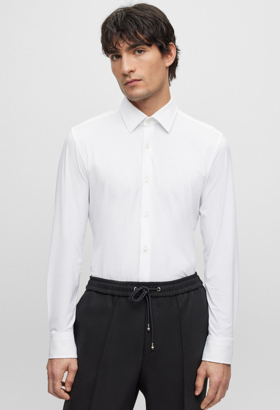 Мужская белая рубашка BOSS 50490393;100 — Ultrashop