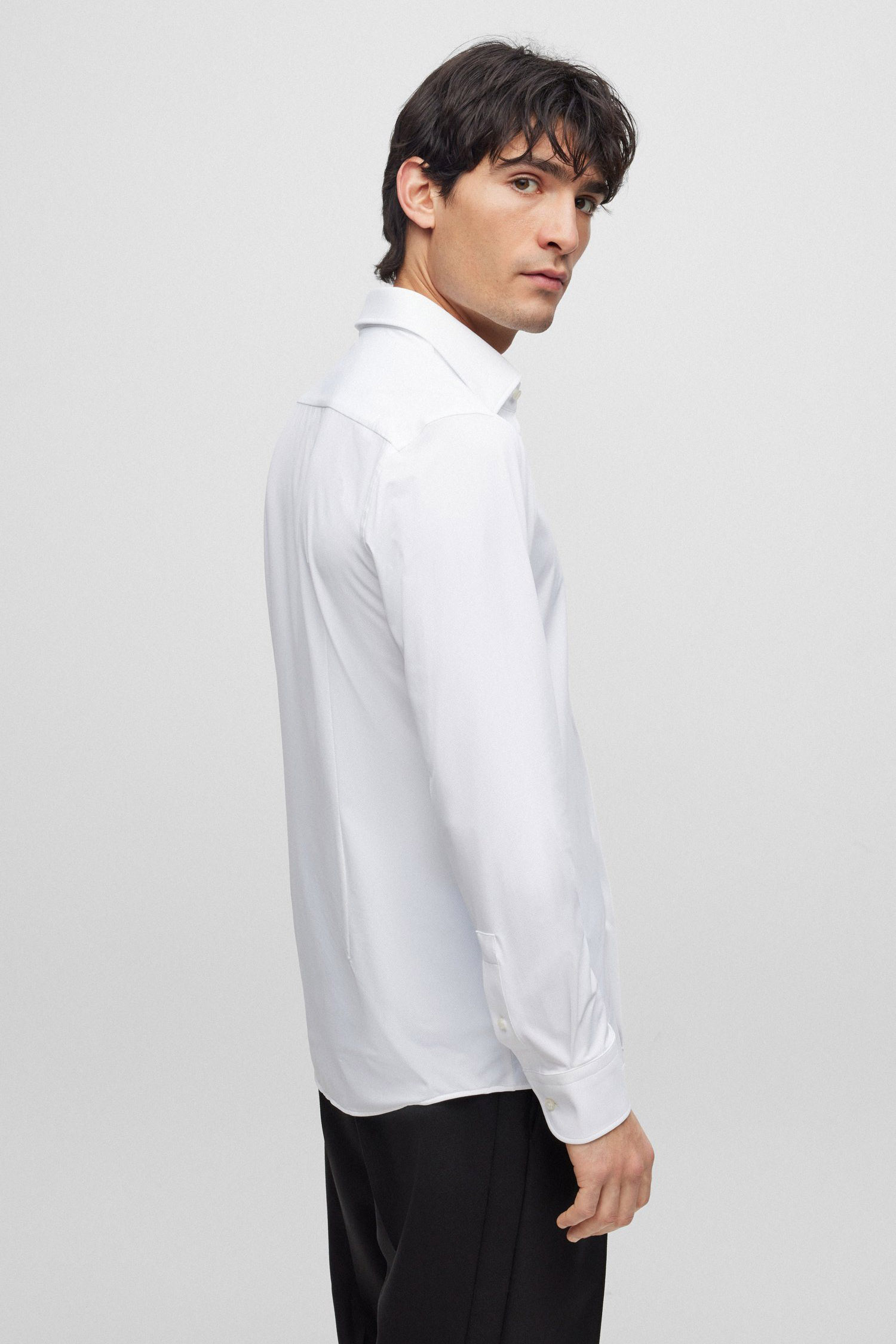 Мужская белая рубашка BOSS 50490393;100 — Ultrashop