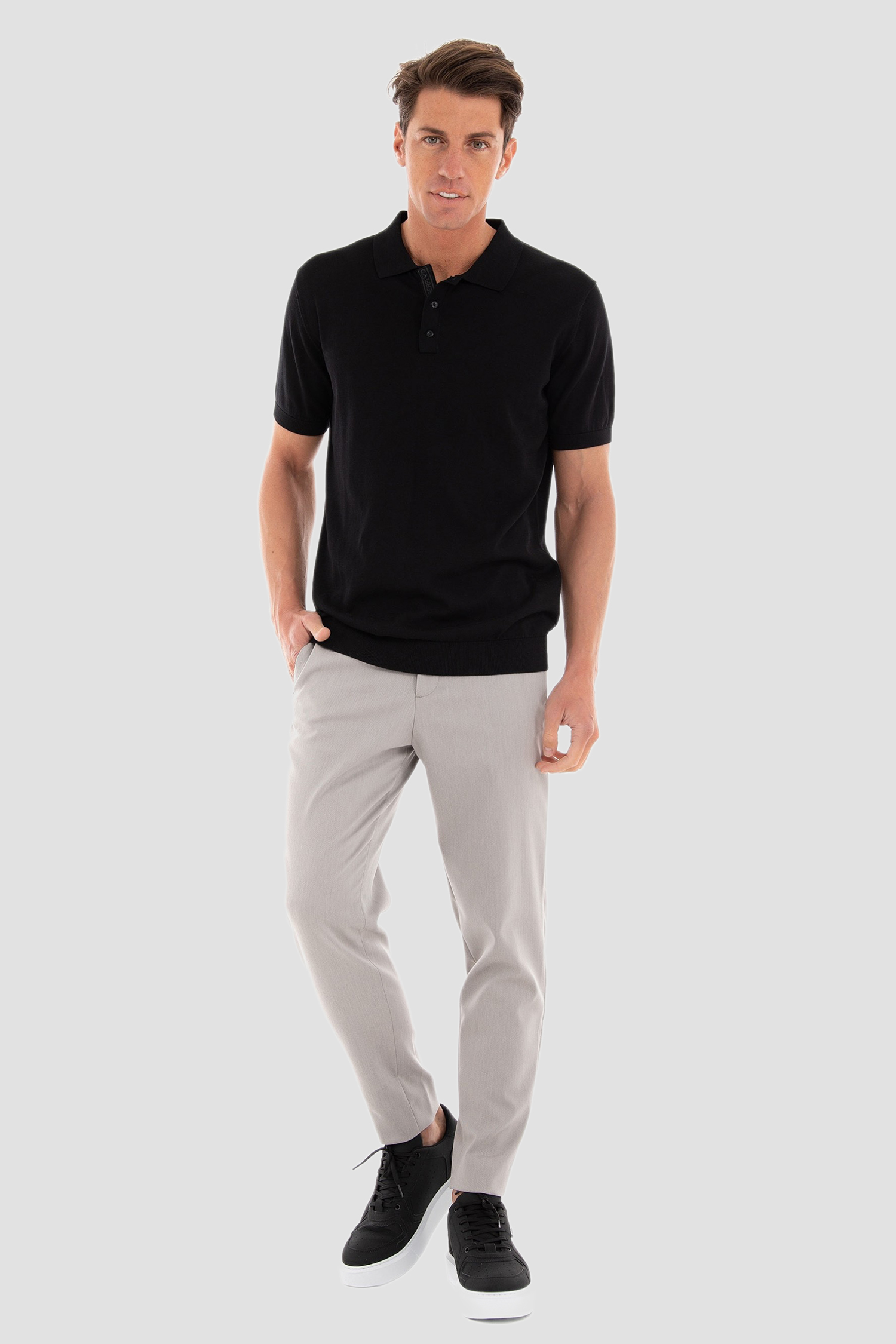 Мужское черное поло Karl Lagerfeld 521301.655023;990 — Ultrashop