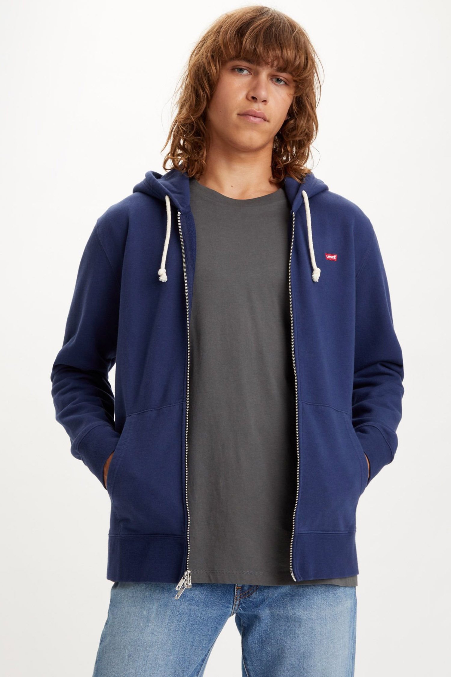 Мужская синяя кофта на молнии Levi’s® 34584;0011 — Ultrashop