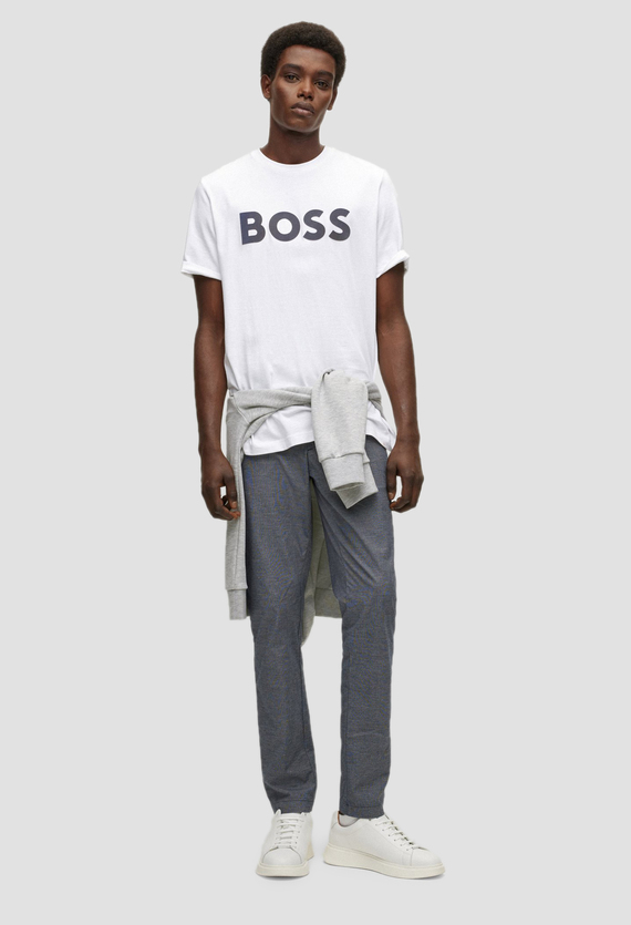 Мужская белая футболка BOSS 50477303;100 — Ultrashop