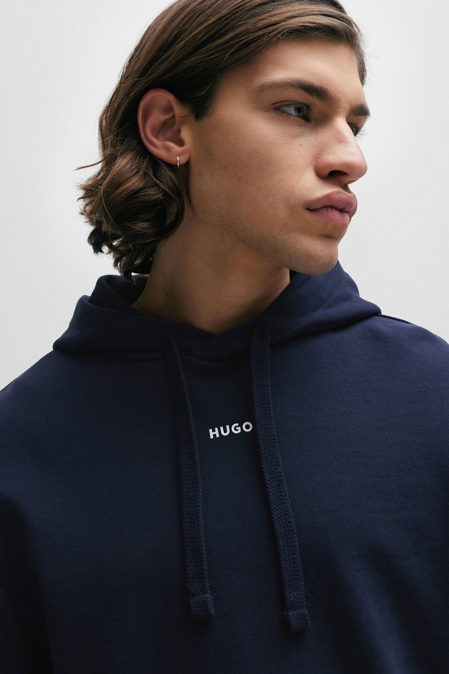 Мужское темно-синее худи HUGO 50486478;405 — Ultrashop