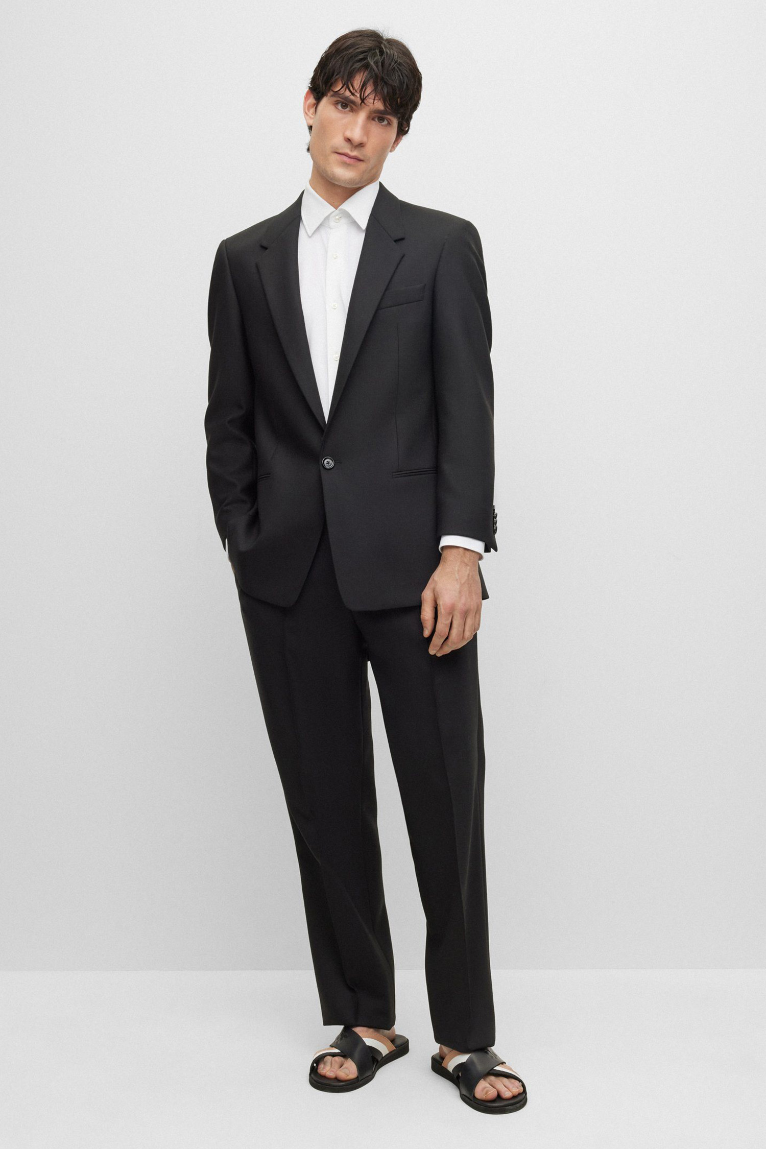 Мужская белая рубашка BOSS 50490393;100 — Ultrashop