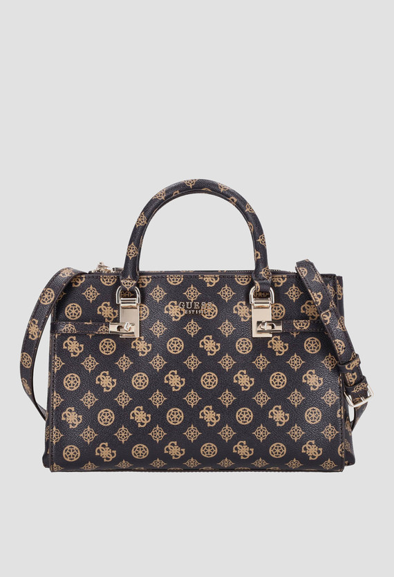 Женская темно-коричневая сумка с узором Guess HWPG92.26060;MLO — Ultrashop