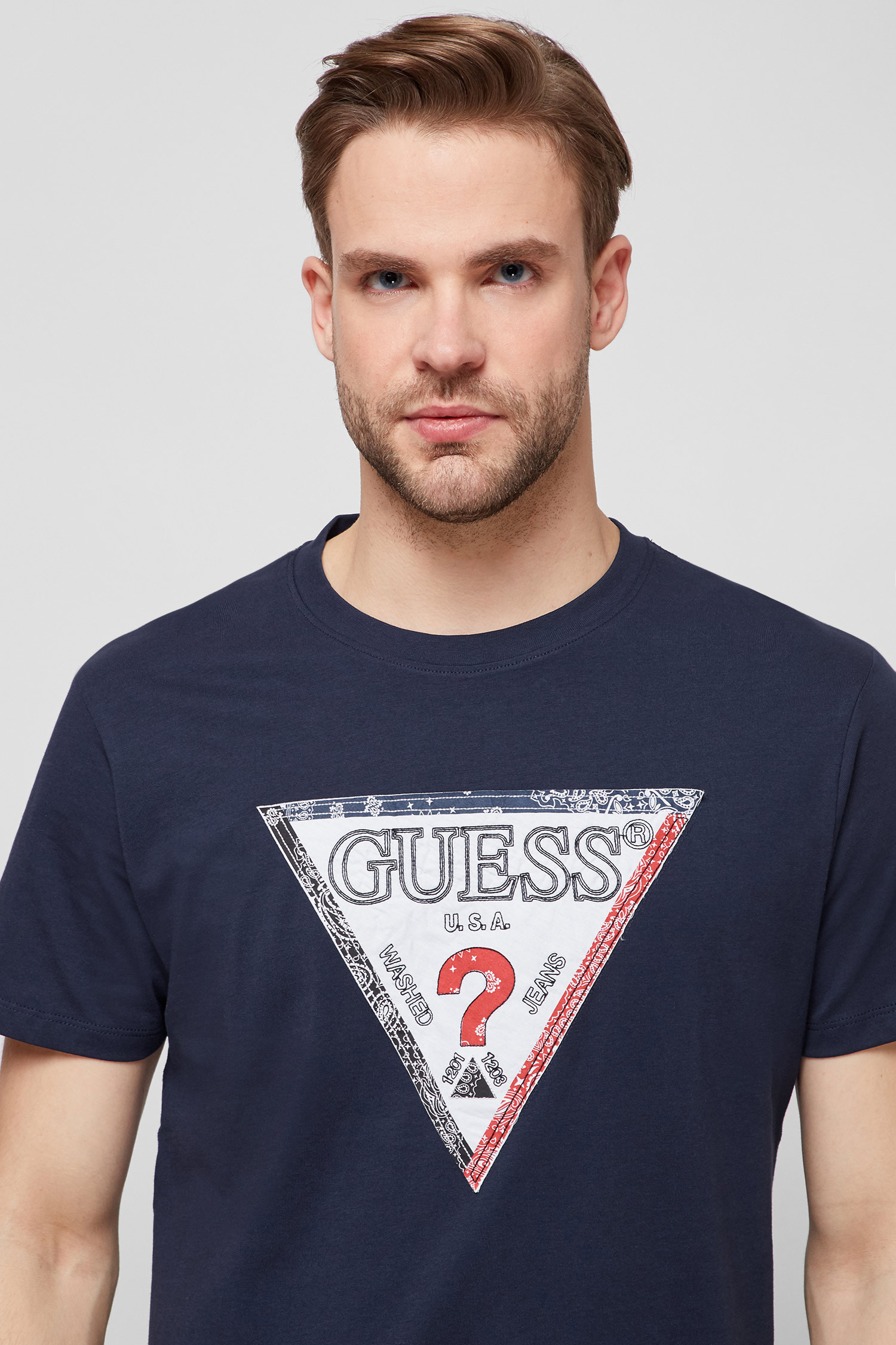Чоловіча темно-синя футболка Guess M1RI72.K8FQ1;G77G — Ultrashop