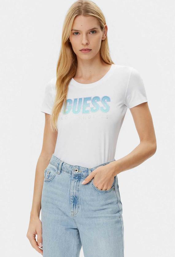 Жіноча біла футболка Guess W5GI14.J1314;G011 — Ultrashop