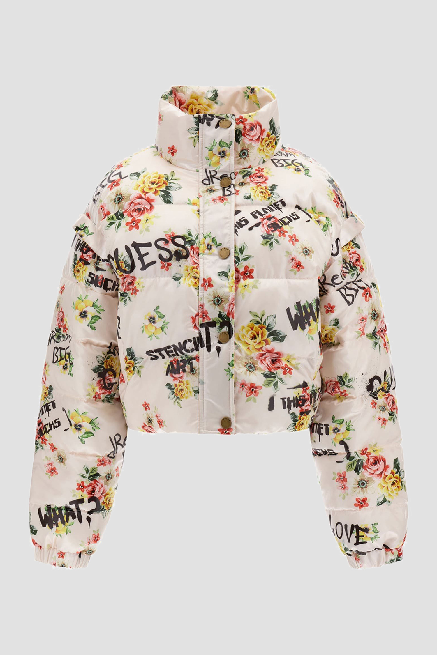 Жіноча біла куртка з візерунком Guess x Brandalised Guess W3BL45.WF120 ...
