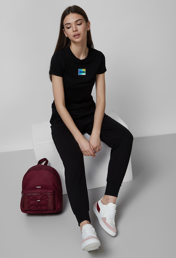 Черная футболка для девушек HUGO 50456008;002 — Ultrashop