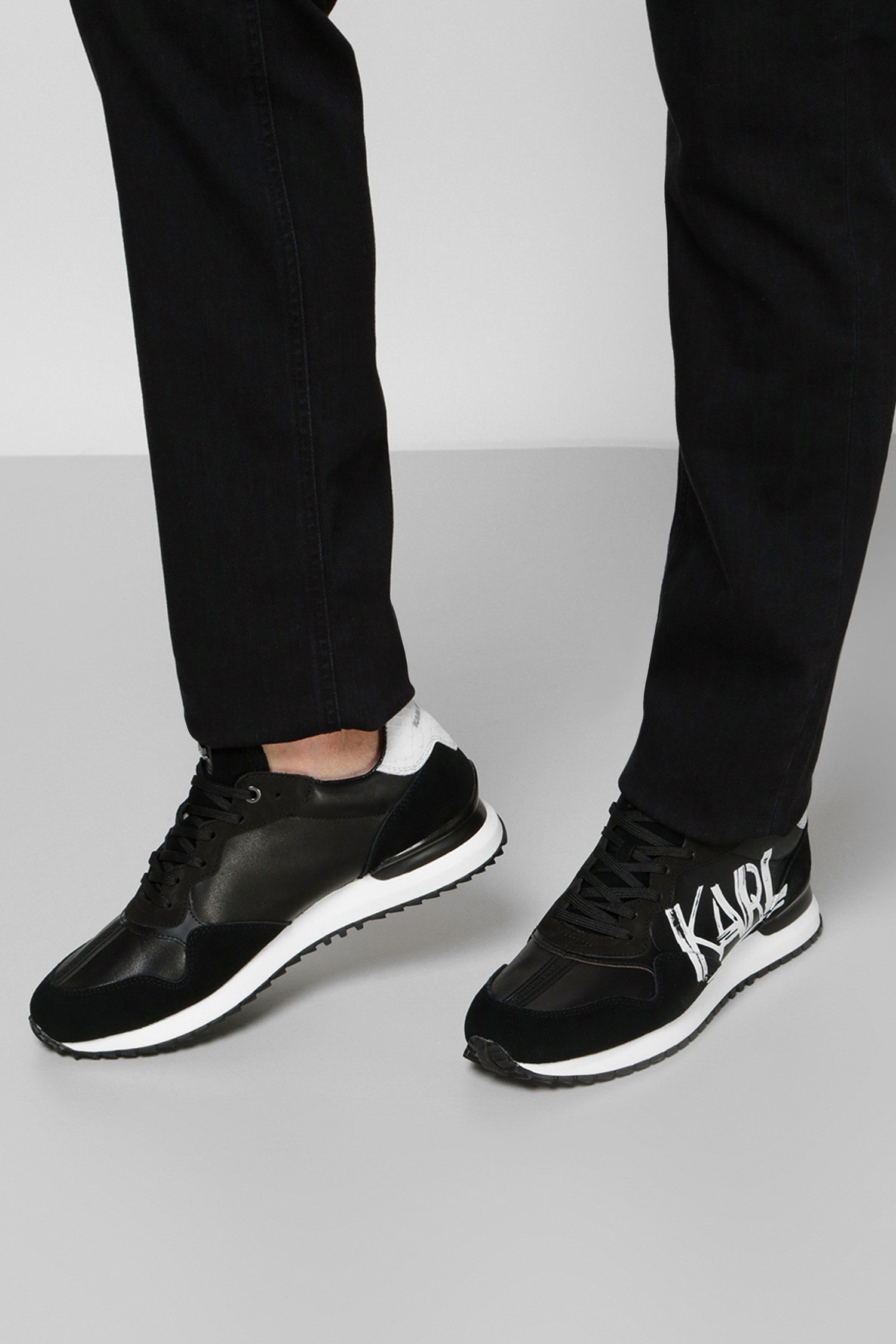 Мужские черные кожаные кроссовки Karl Lagerfeld 512474.855020;991 ...