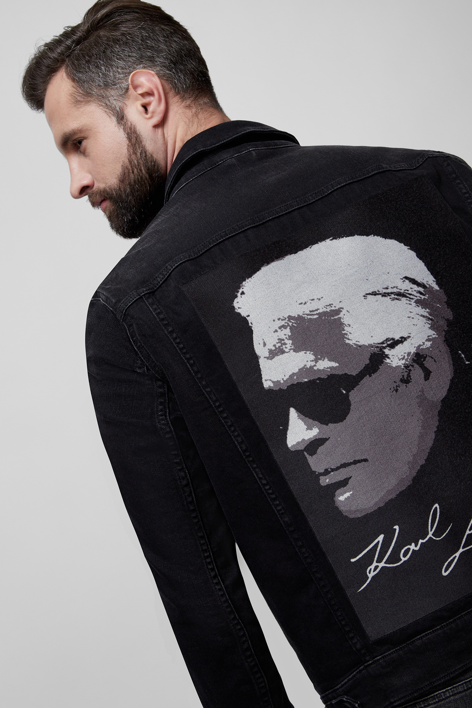 Мужская черная джинсовая куртка Karl Lagerfeld 512835.505801;990 ...